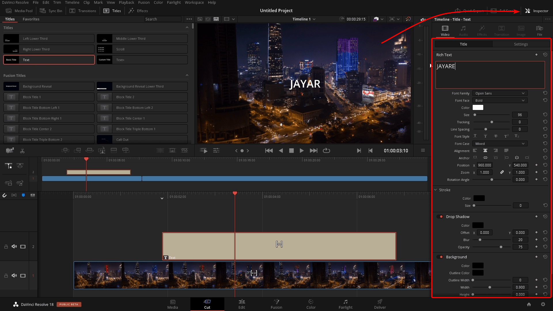How to Add Text in DaVinci Resolve 18 - JayAreTV