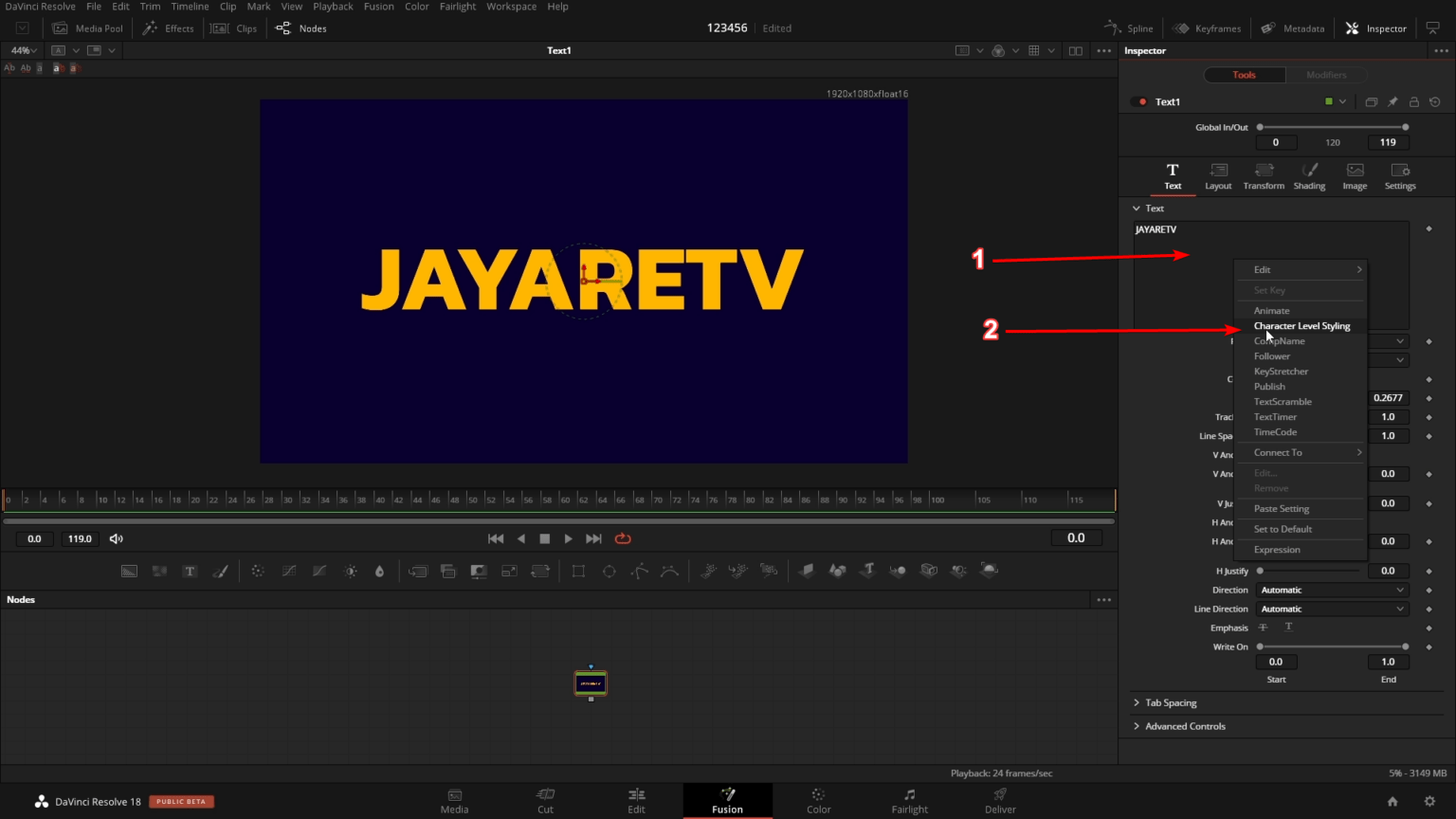 5 Tips for fusion text in DaVinci Resolve - JayAreTV
